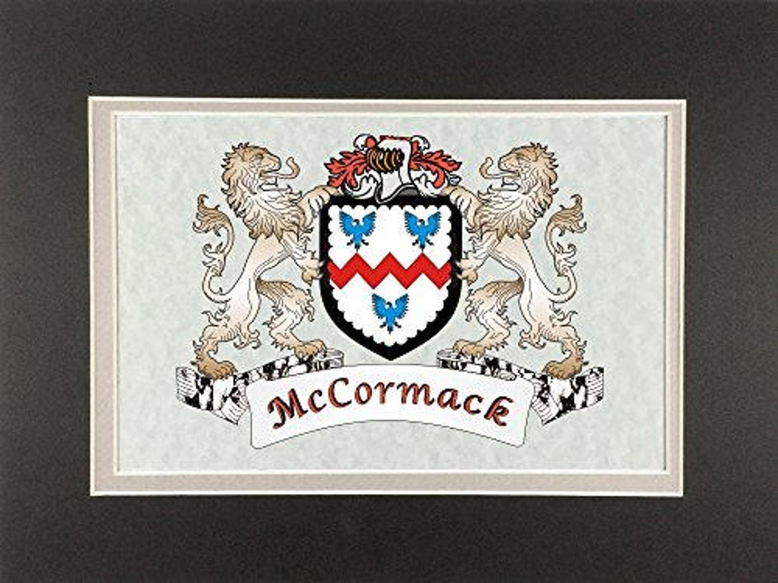 Mccormack Irish Coat of Arms Print Frameable 9 X - Etsy