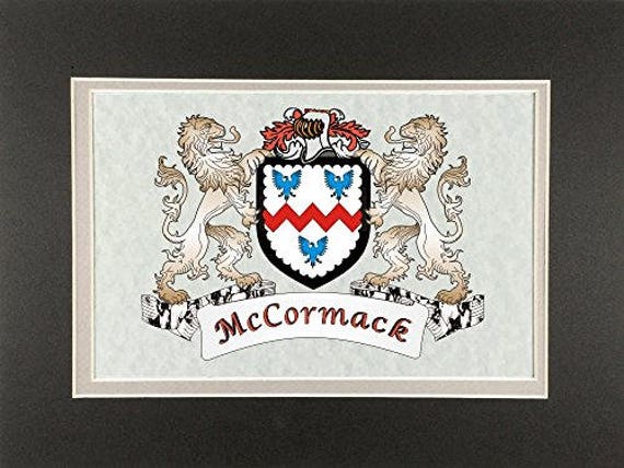 Mccormack Irish Coat of Arms Print Frameable 9 X - Etsy