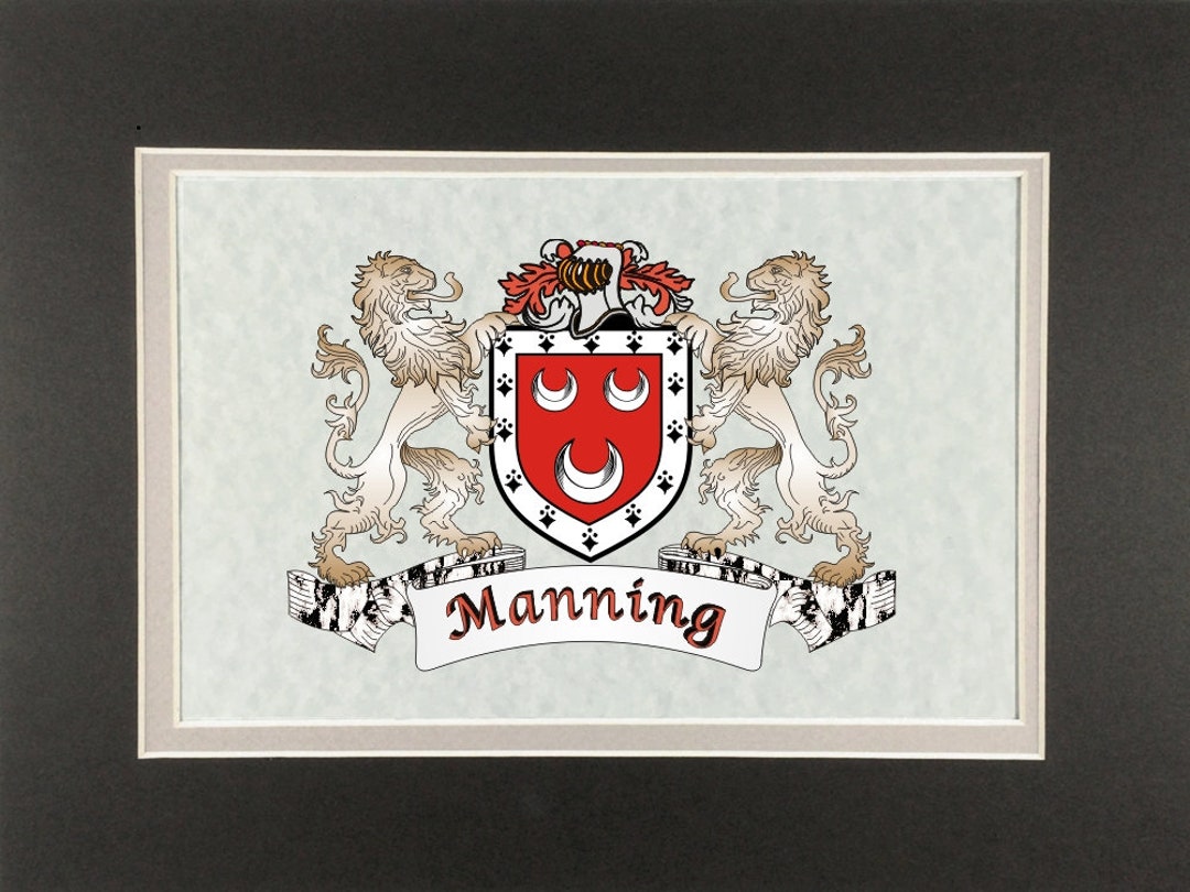 Manning Irish Coat of Arms Print - Frameable 9" X 12" - Etsy
