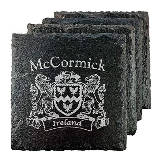 Mccormick Irish Coat of Arms Slate Coasters Set of 4 - Etsy