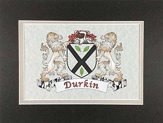 Durkin Irish Coat of Arms Print Frameable 9 X 12 | Etsy