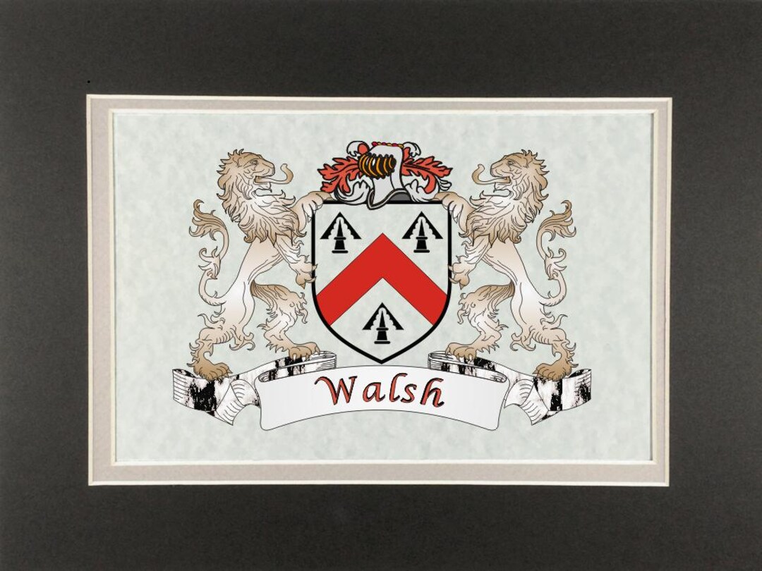 Walsh Irish Coat of Arms Print - Frameable 9" X 12" - Etsy