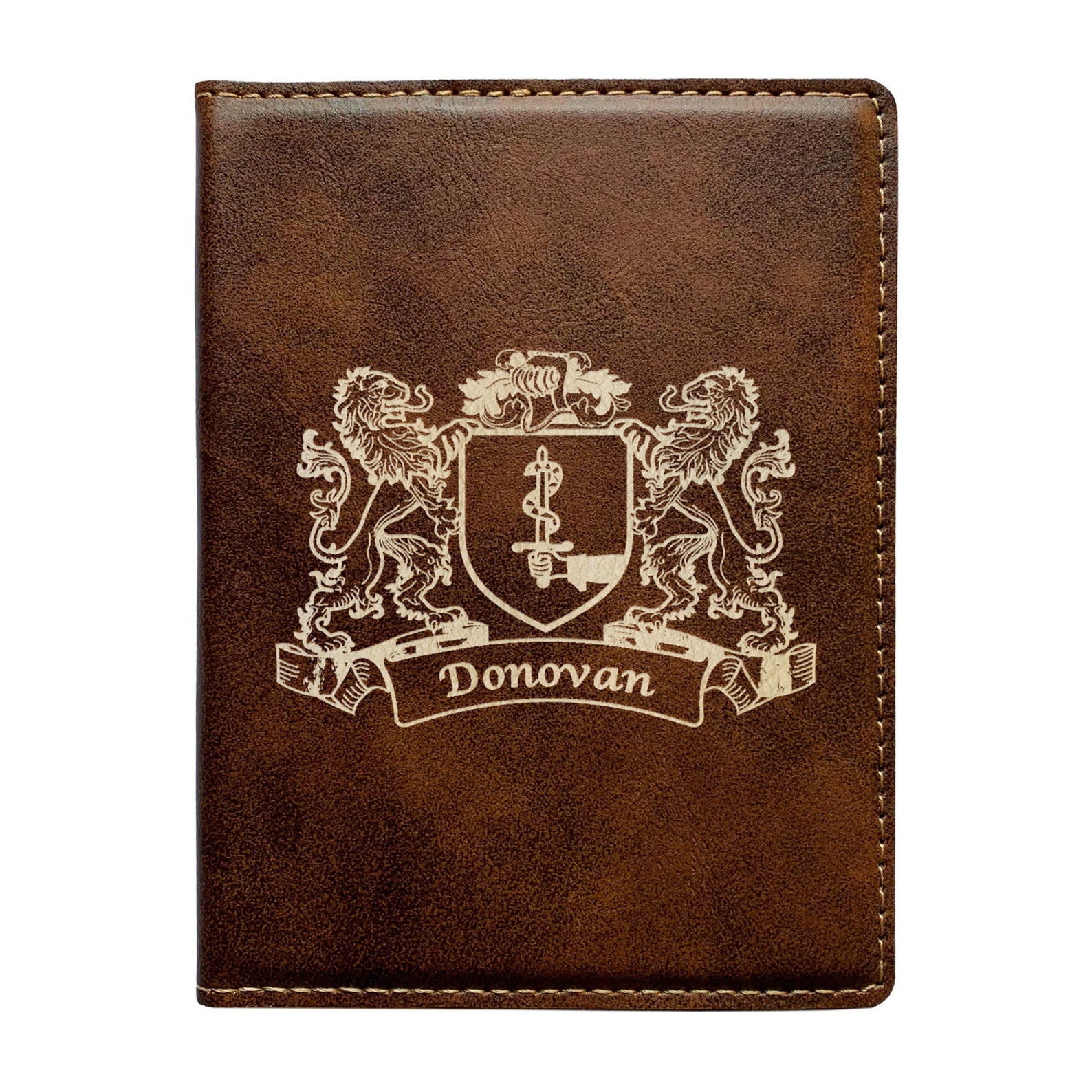 Donovan Irish Coat of Arms Leather Passport Wallet - Etsy