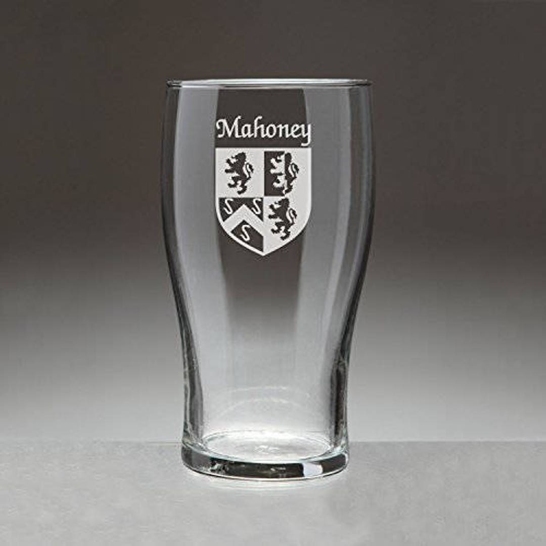 Mahoney Irish Coat of Arms Tavern Glasses Set of 4 sand - Etsy