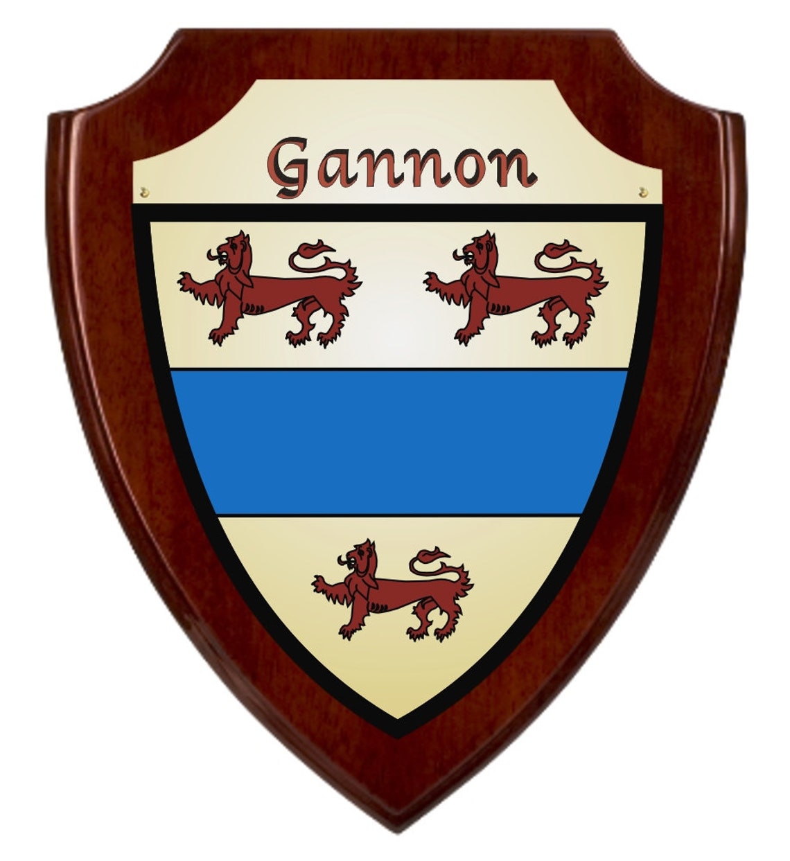 Gannon Irish Coat of Arms Shield Plaque Rosewood Finish - Etsy