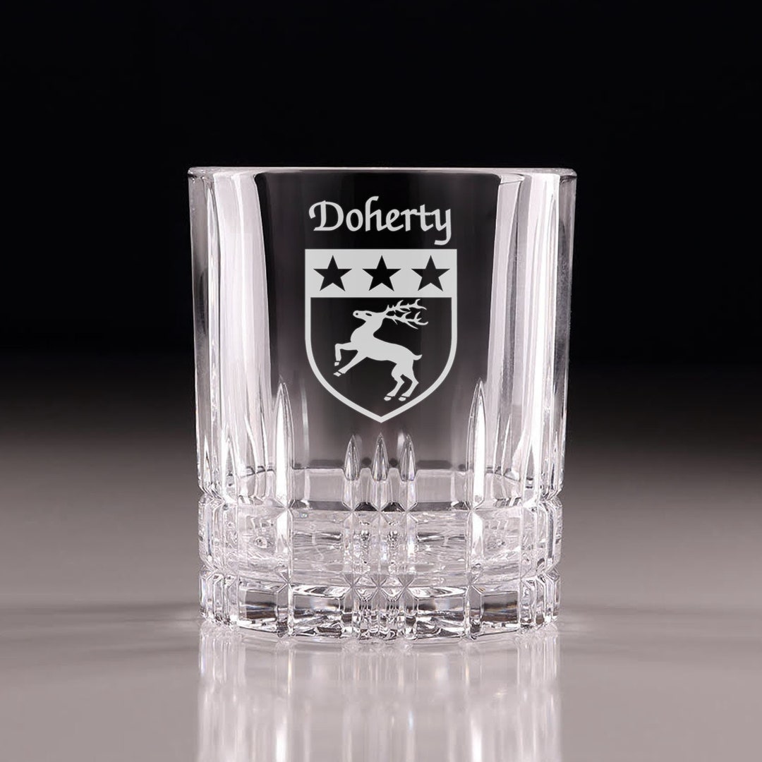 Doherty Irish Coat of Arms Perfect Serve Cut Glass Tumbler - Set of 4 ...
