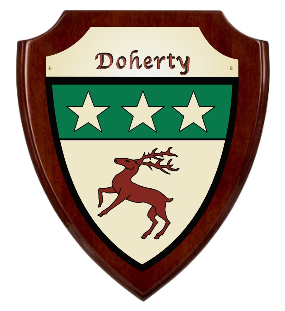 Doherty Irish Coat of Arms Shield Plaque Rosewood Finish - Etsy