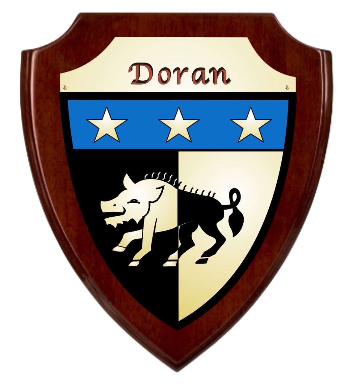 Doran Irish Coat of Arms Shield Plaque - Rosewood Finish - Etsy