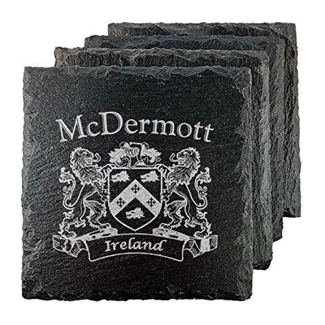 Mcdermott Irish Coat of Arms Slate Coasters Set of 4 - Etsy