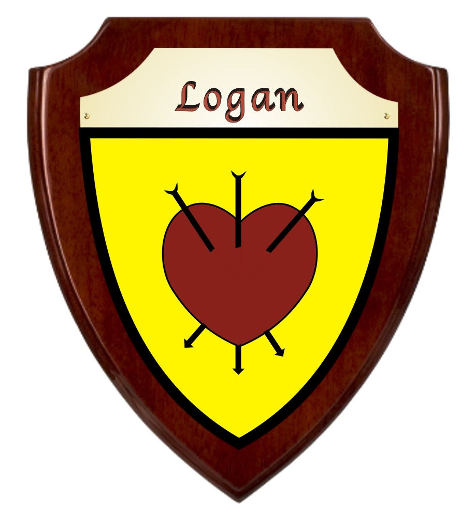 Logan Irish Coat of Arms Shield Plaque Rosewood Finish - Etsy