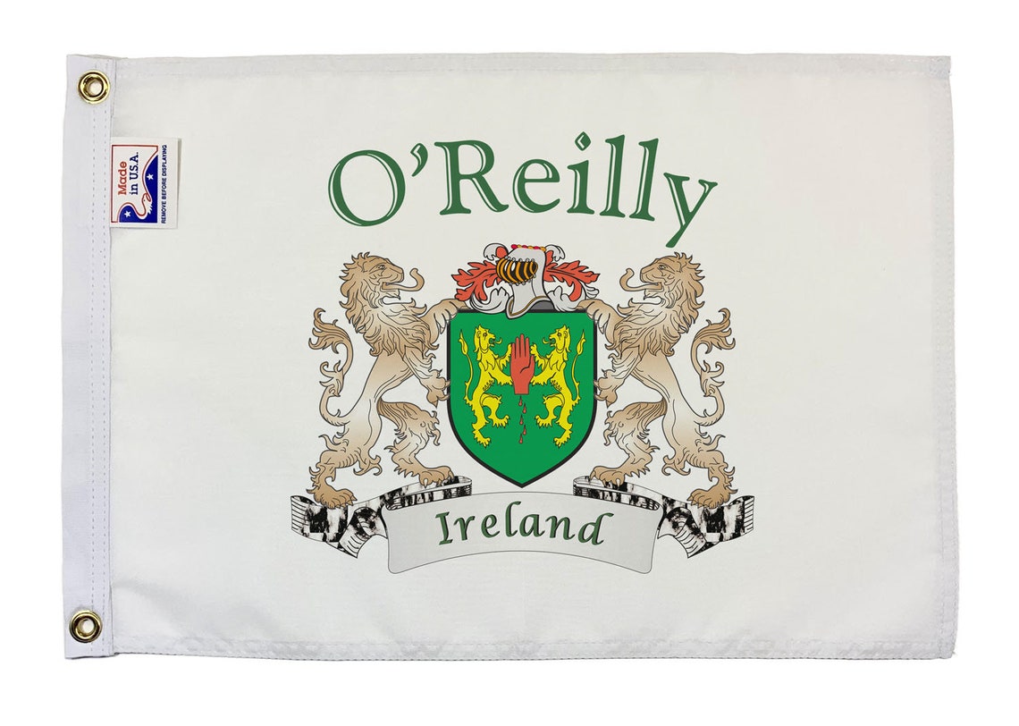 O'Reilly Irish Coat of Arms Small White Flag | Etsy