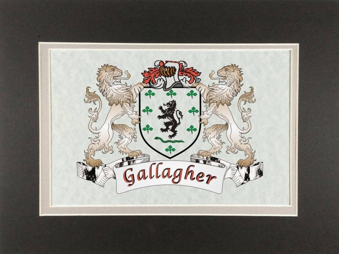 Gallagher Irish Coat of Arms Print Frameable 9 X - Etsy