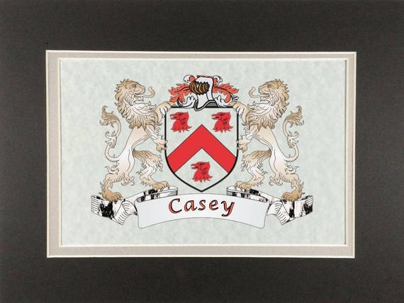 Casey Irish Coat of Arms Print Frameable 9 X 12 | Etsy