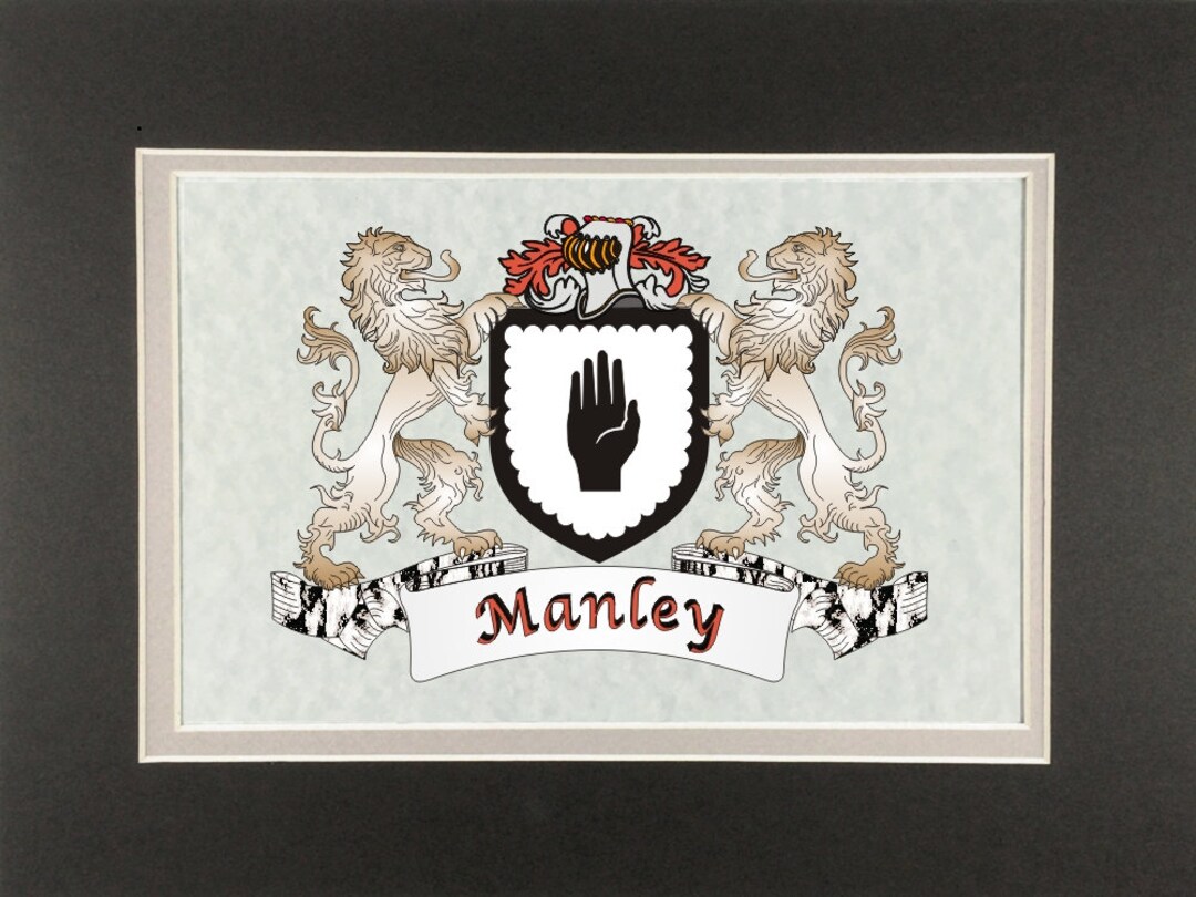 Manley Irish Coat of Arms Print - Frameable 9" X 12" - Etsy