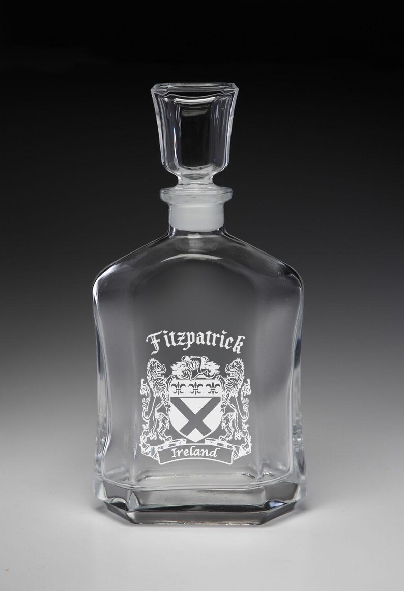 Fitzpatrick Irish Coat of Arms Whiskey Decanter (sand Etched) - Etsy
