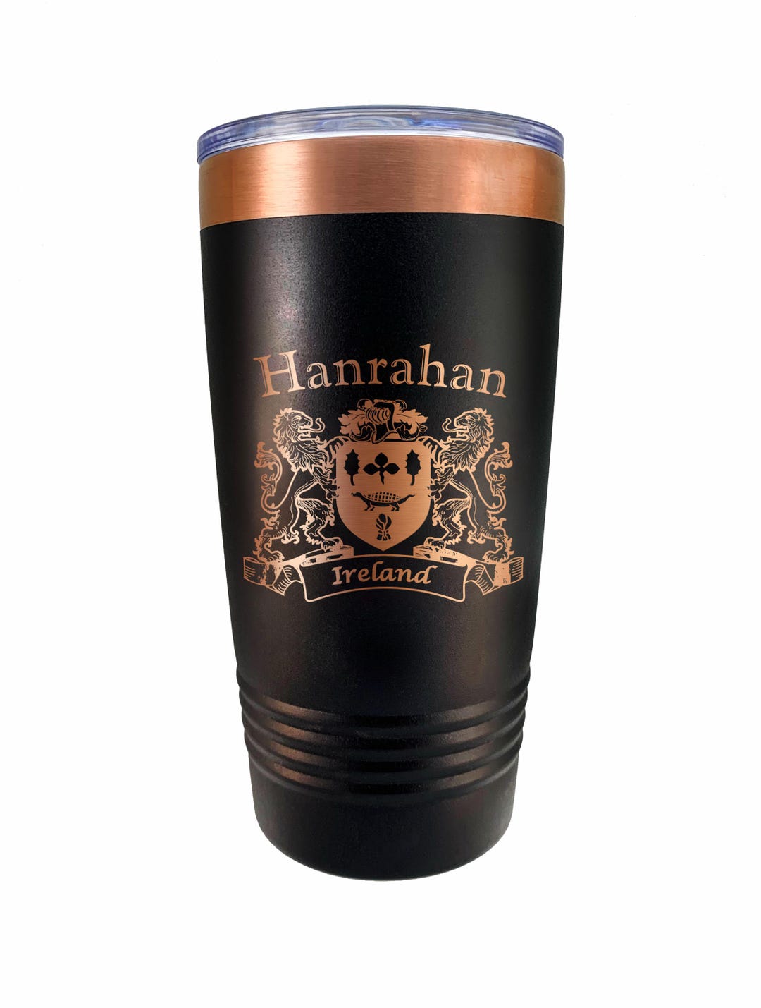 Hanrahan Irish Coat of Arms Black Travel Mug - Etsy