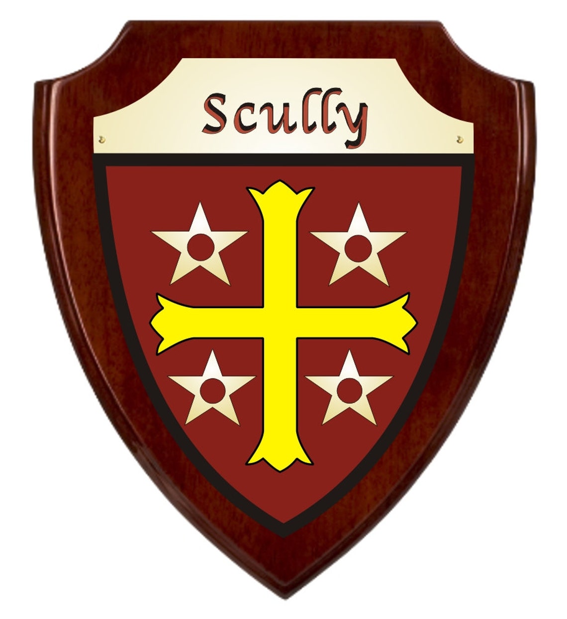 Scully Irish Coat of Arms Shield Plaque Rosewood Finish - Etsy