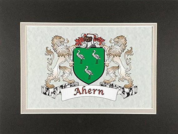 Ahern Irish Coat of Arms Print Frameable 9 X 12 | Etsy
