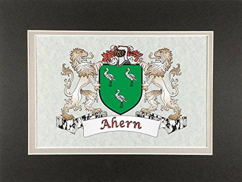 Ahern Irish Coat of Arms Print Frameable 9 X 12 - Etsy