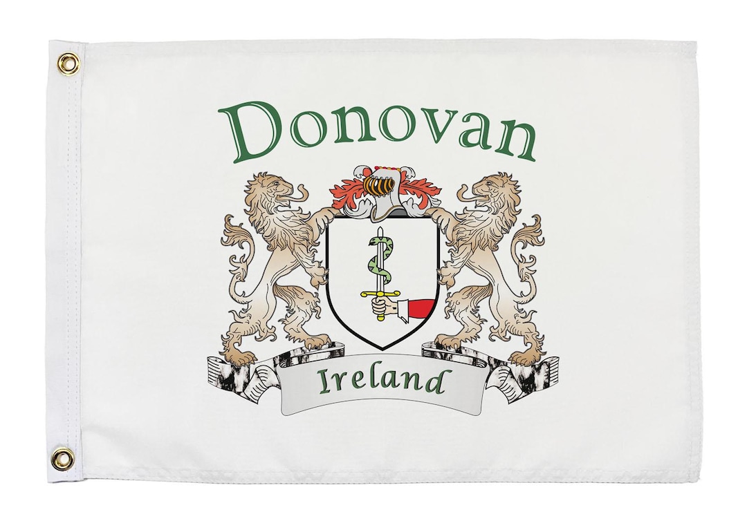 Donovan Irish Coat of Arms Small White Flag - 16"x10.5" Inches - Etsy