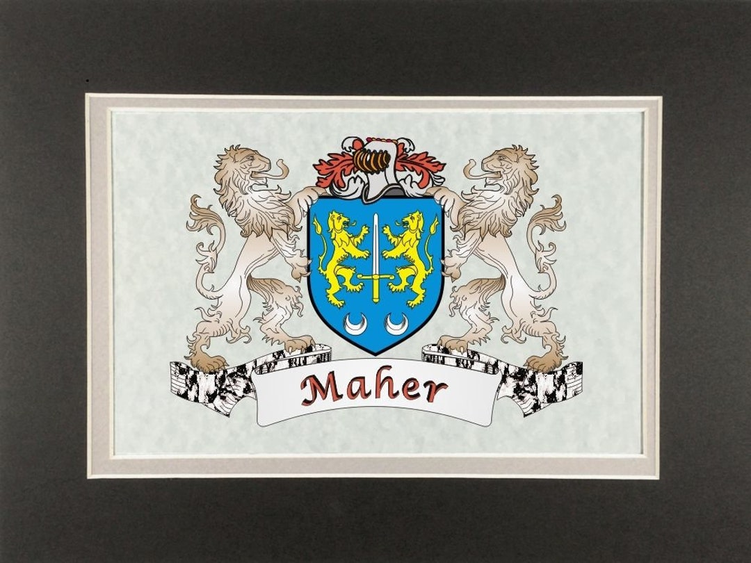 Maher Irish Coat of Arms Print - Frameable 9" X 12" - Etsy
