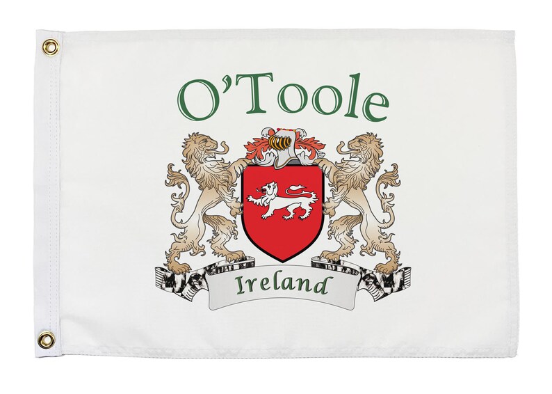 O'toole Irish Coat of Arms Small White Flag - Etsy