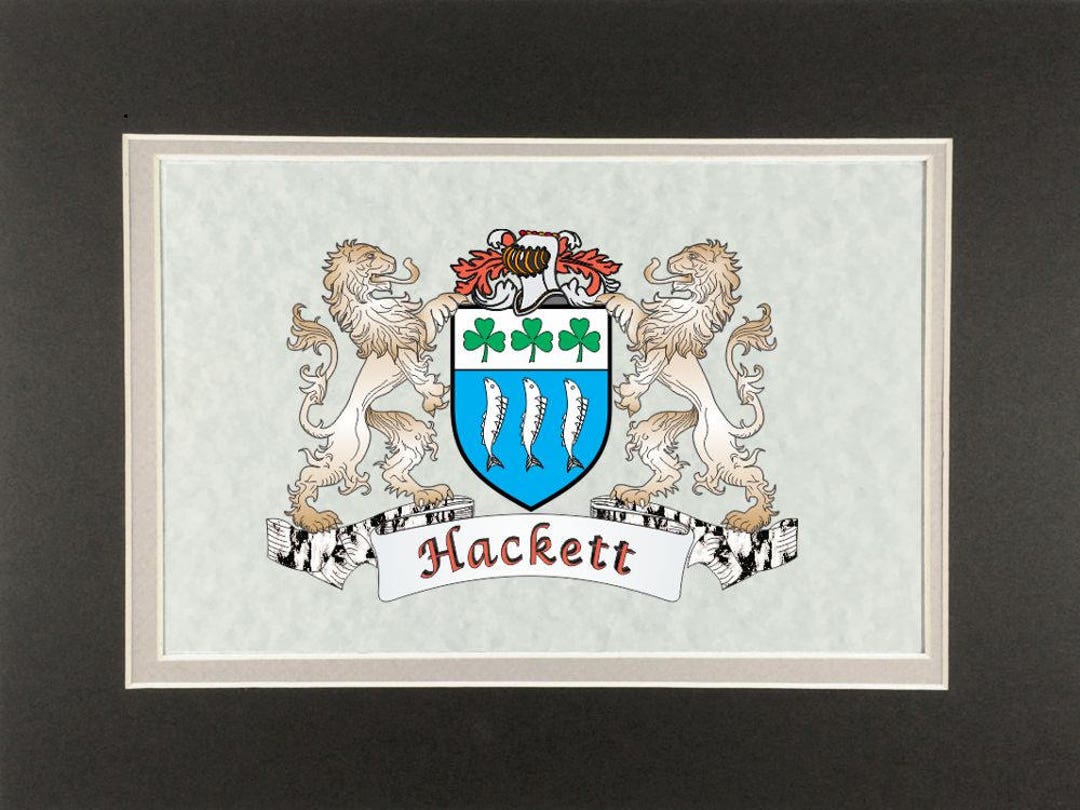 Hackett Irish Coat of Arms Print Frameable 9 X - Etsy