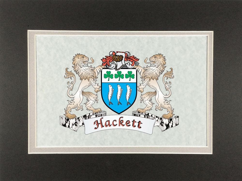 Hackett Irish Coat of Arms Print Frameable 9 X - Etsy