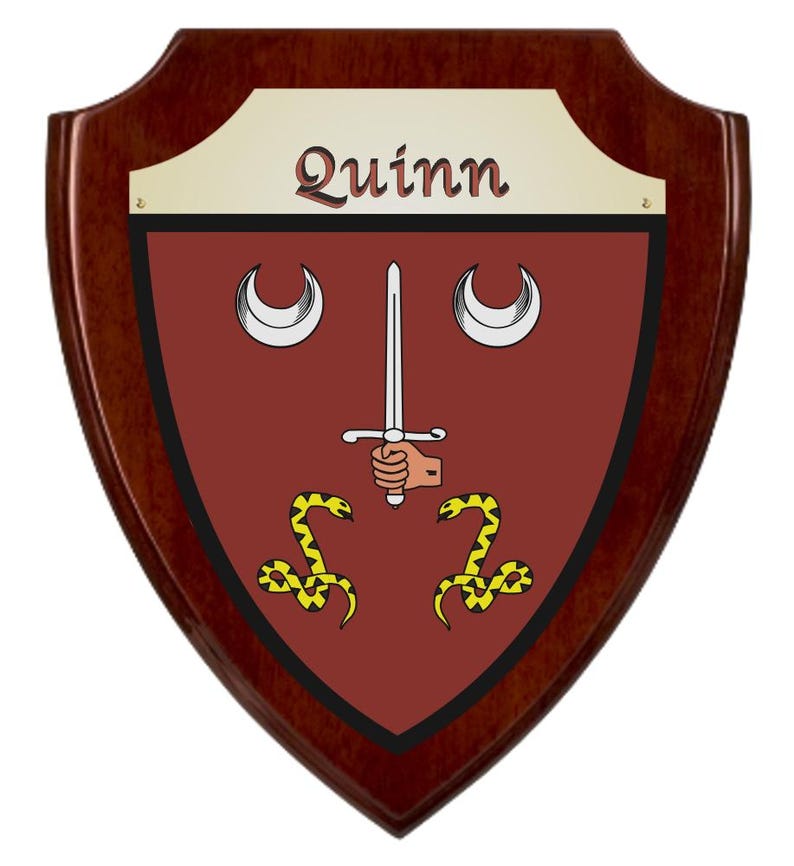 Quinn Irish Coat of Arms Shield Plaque - Rosewood Finish - Etsy