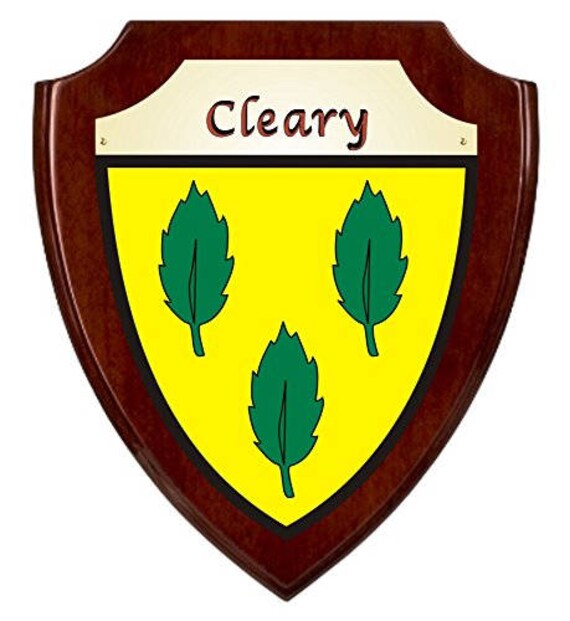 Cleary Irish Coat of Arms Shield Plaque Rosewood Finish - Etsy
