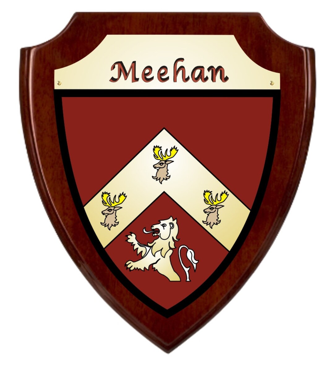 Meehan Irish Coat of Arms Shield Plaque Rosewood Finish - Etsy