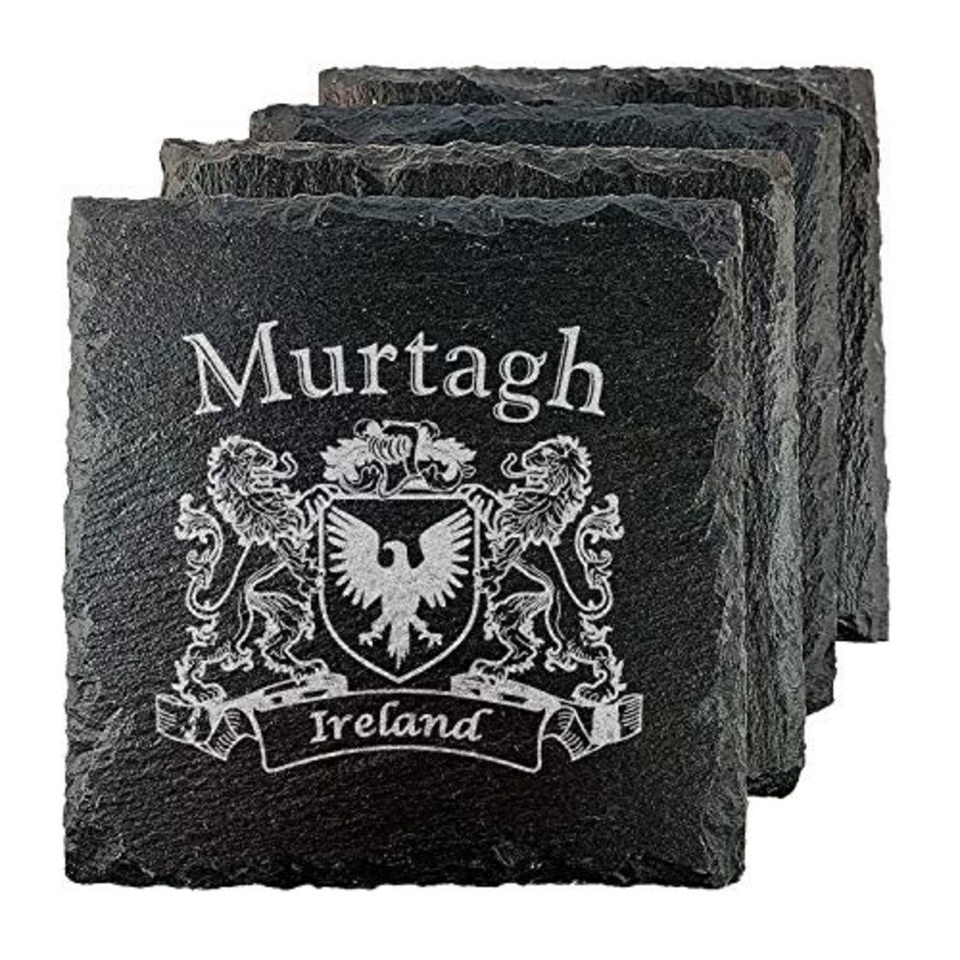 Murtagh Irish Coat of Arms Slate Coasters Set of 4 - Etsy