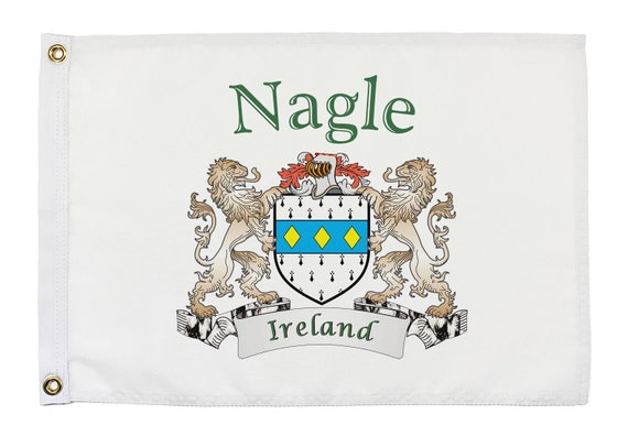 Nagle Irish Coat of Arms Small White Flag 12x18 | Etsy