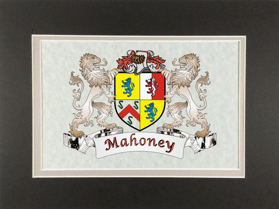 Mahoney Irish Coat of Arms Print - Frameable 9" X 12" - Etsy