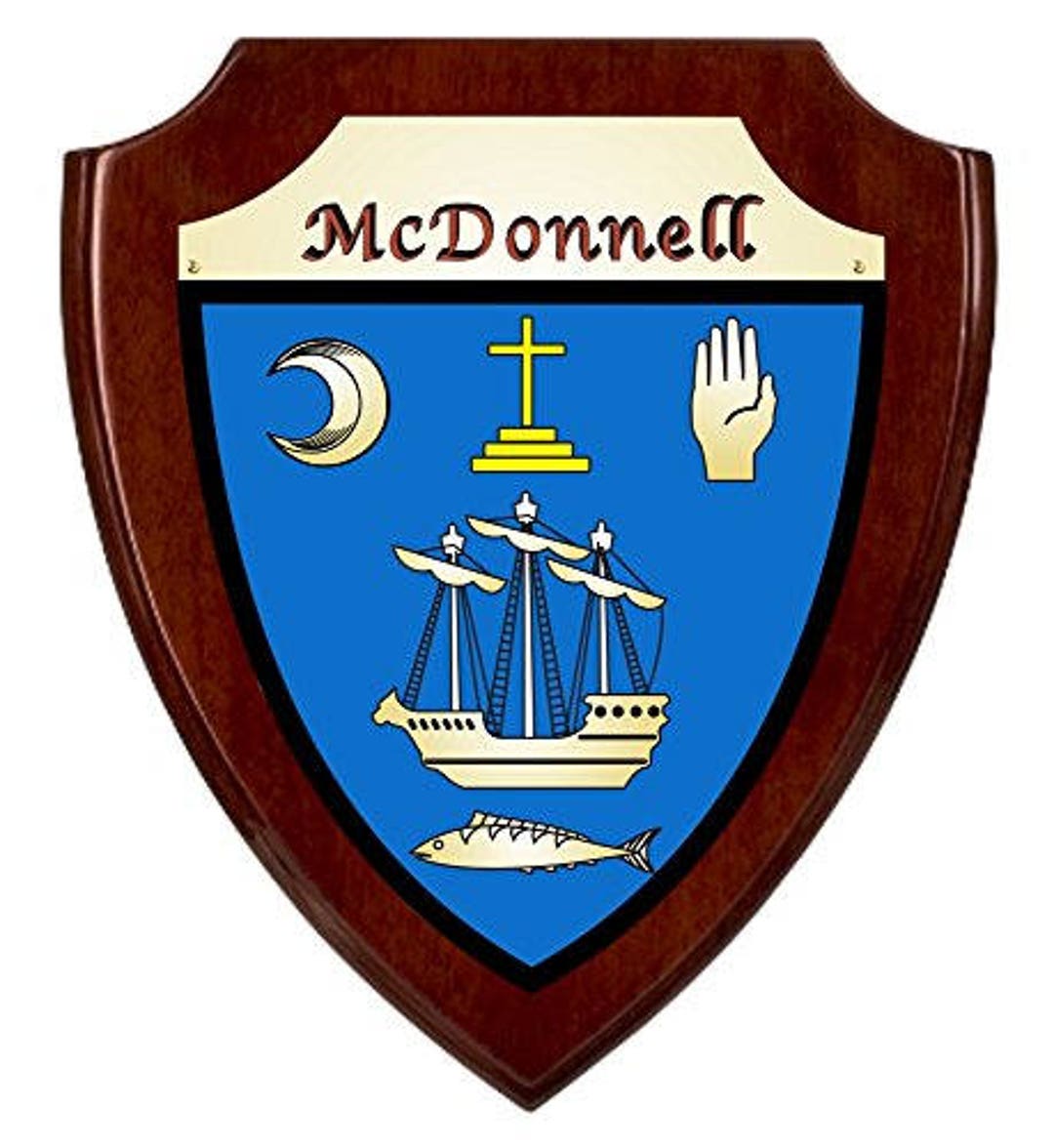 Mcdonnell Irish Coat of Arms Shield Plaque Rosewood Finish - Etsy