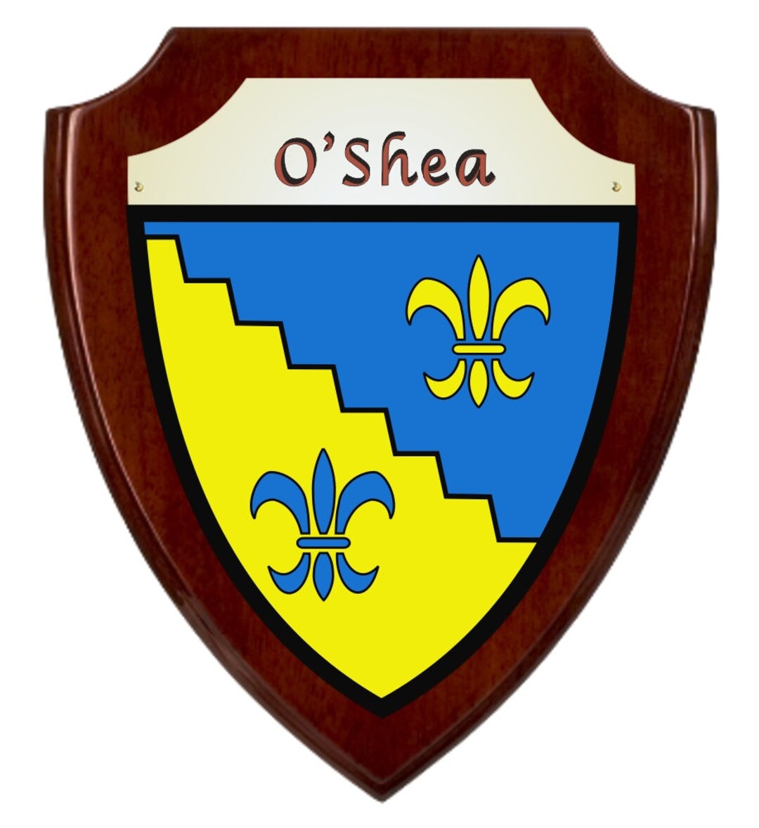O'shea Irish Coat of Arms Shield Plaque Rosewood Finish - Etsy