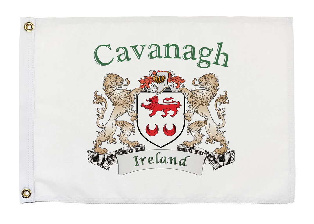 Cavanagh Irish Coat of Arms Small White Flag - Etsy
