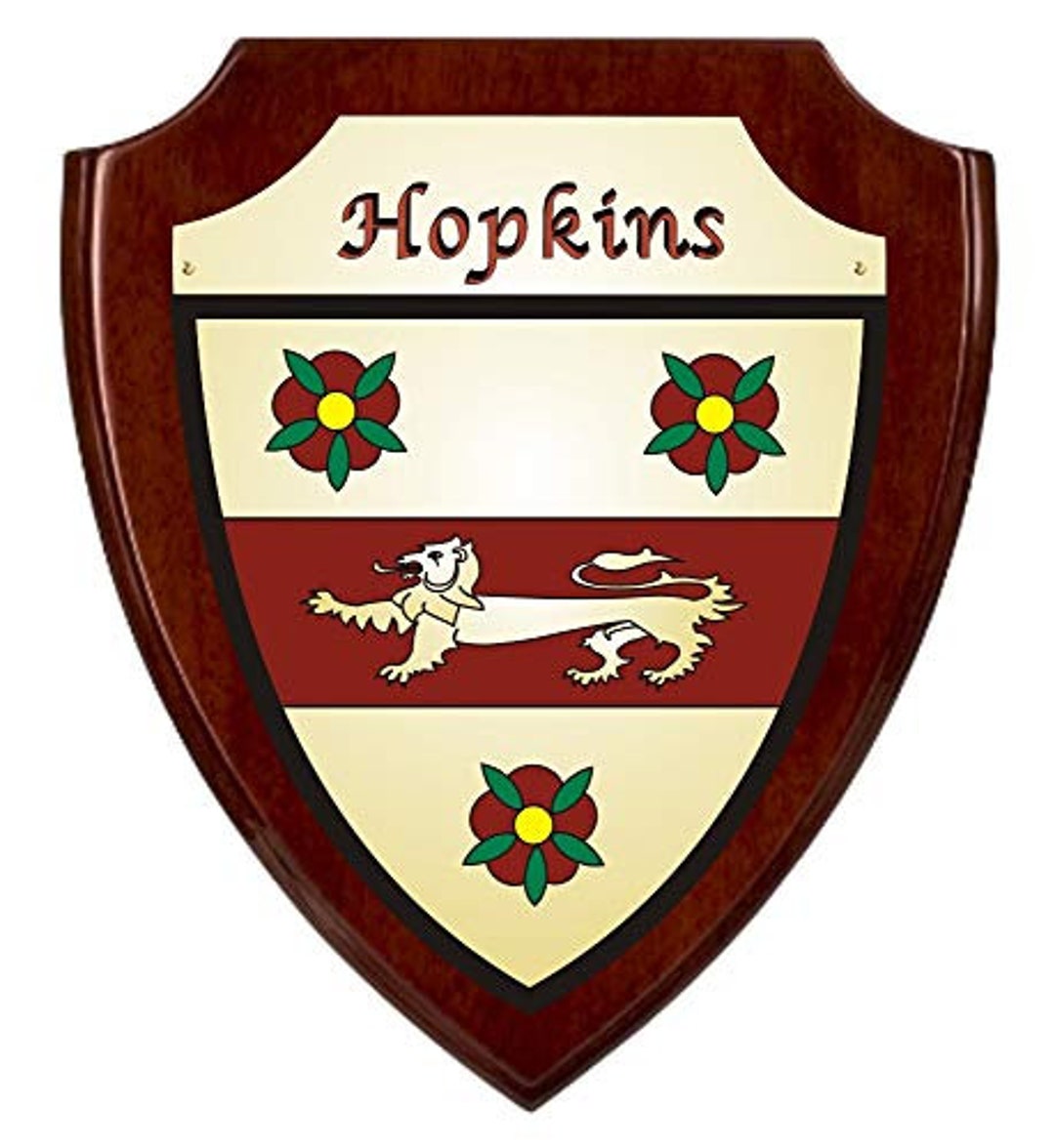 Hopkins Irish Coat of Arms Shield Plaque Rosewood Finish - Etsy
