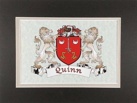 Quinn Irish Coat of Arms Print Frameable 9 X 12 | Etsy