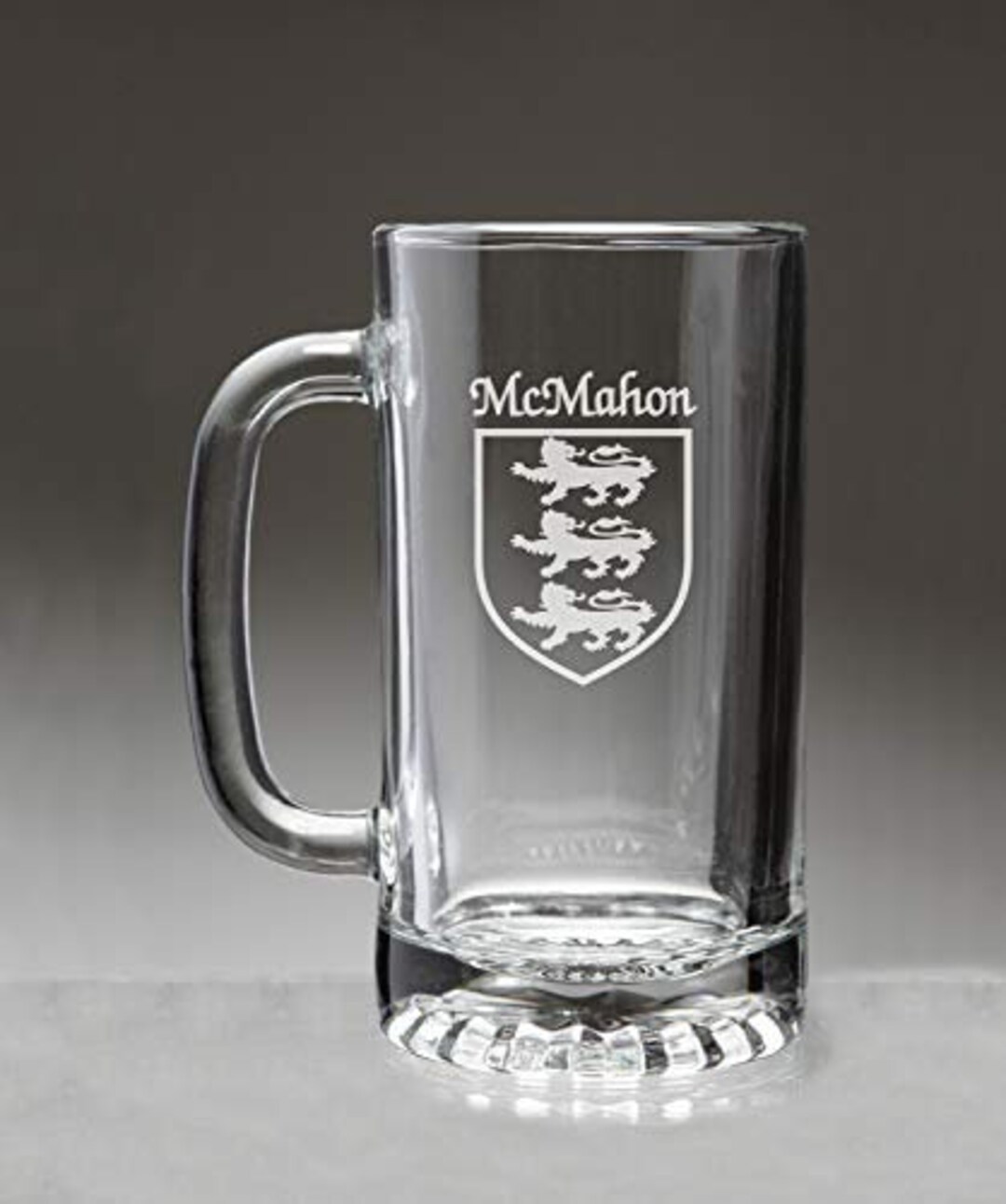Mcmahon Irish Coat of Arms Glass Beer Mug sand Etched - Etsy