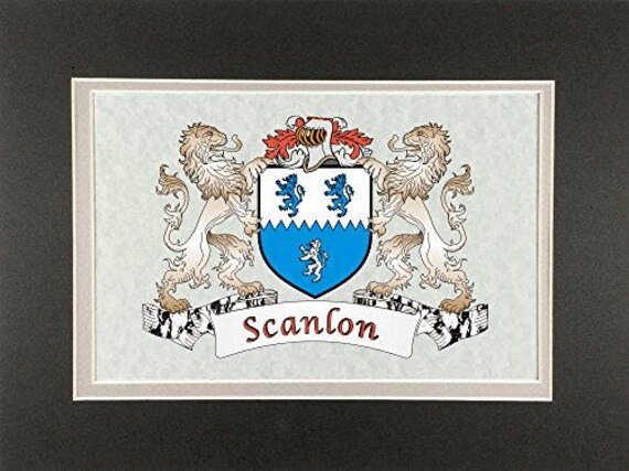 Scanlon Irish Coat of Arms Print Frameable 9 X - Etsy