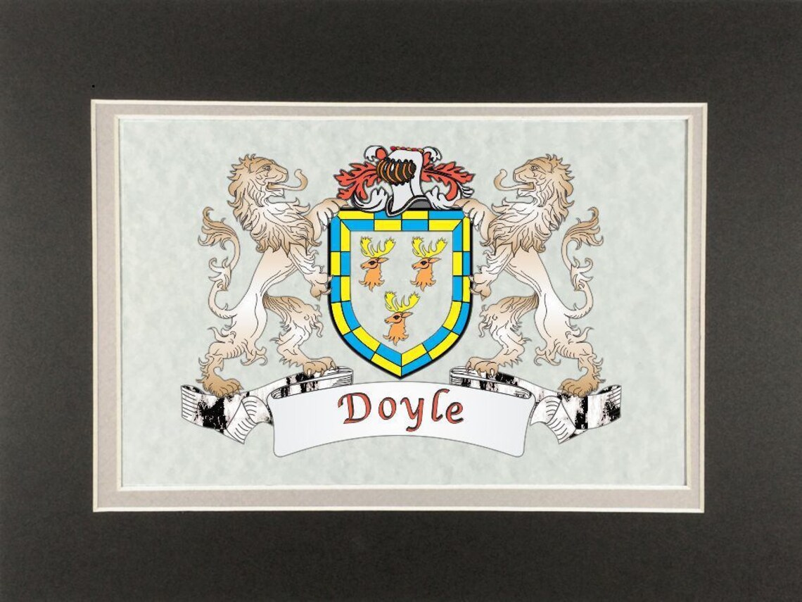 Doyle Irish Coat of Arms Print Enmarcable 9 x 12 - Etsy España