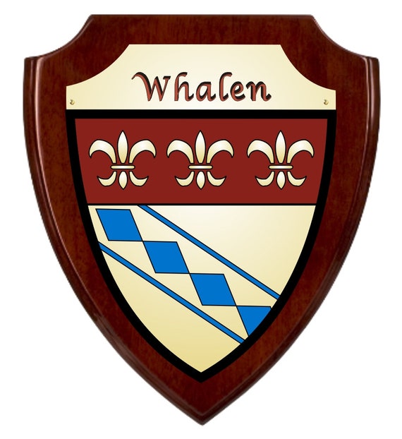Whalen Irish Coat of Arms Shield Plaque Rosewood Finish - Etsy