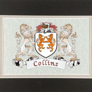 Collins Irish Coat of Arms Print - Frameable 9" X 12" - Etsy