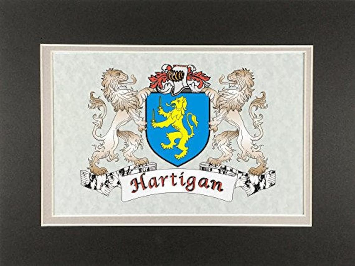 Hartigan Irish Coat of Arms Print Frameable 9 X - Etsy
