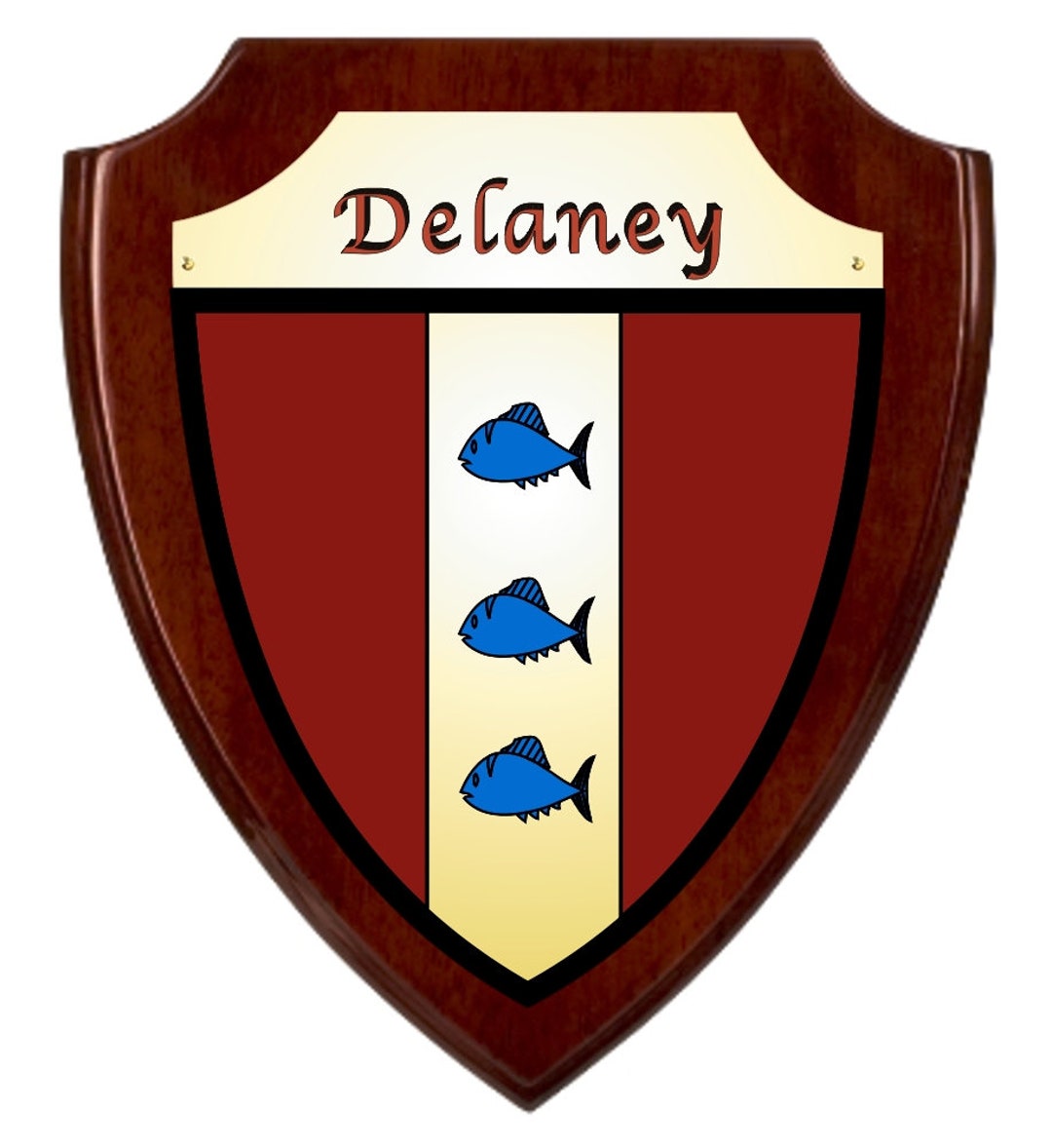 Delaney Irish Coat of Arms Shield Plaque Rosewood Finish - Etsy