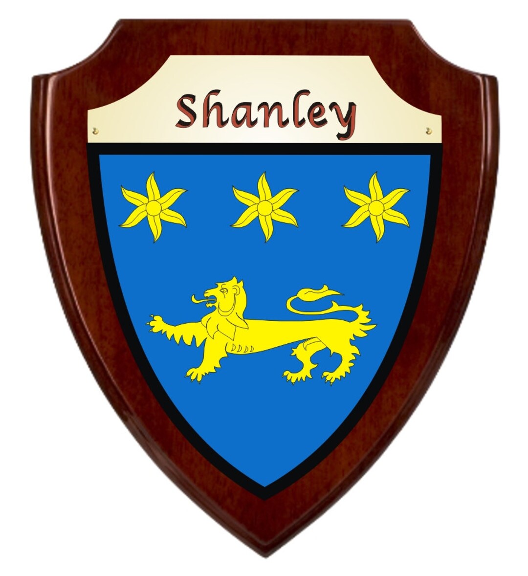 Shanley Irish Coat of Arms Shield Plaque Rosewood Finish - Etsy