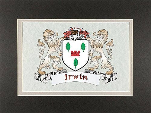 Irwin Irish Coat of Arms Print Frameable 9 x 12 | Etsy