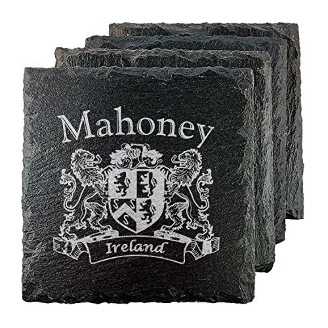 Mahoney Irish Coat of Arms Slate Coasters - Set of 4 - Etsy