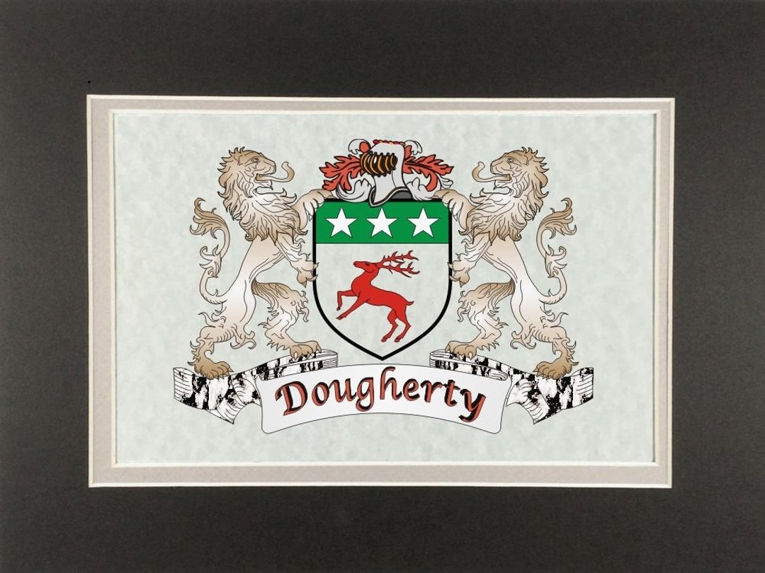 Dougherty Irish Coat of Arms Print Frameable 9 X - Etsy